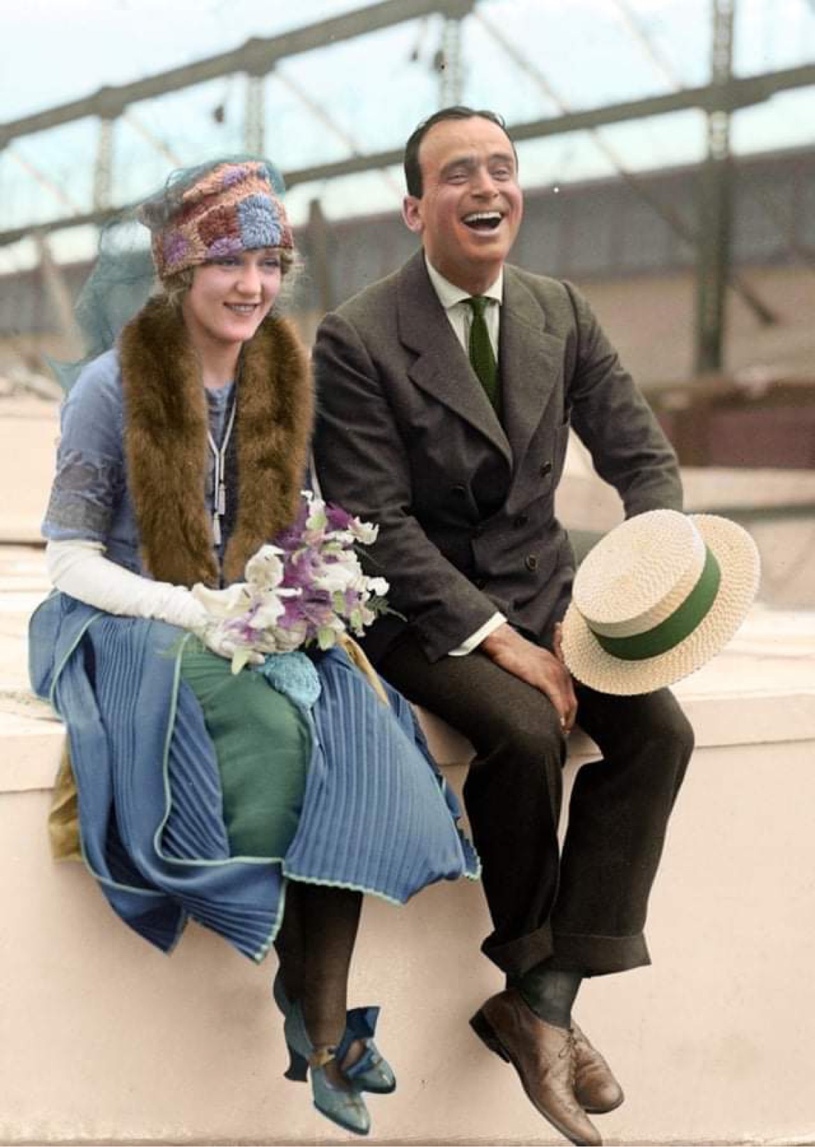 Actress Mary Pickford and Actor Douglas Fairbanks Aboard Ship during ...